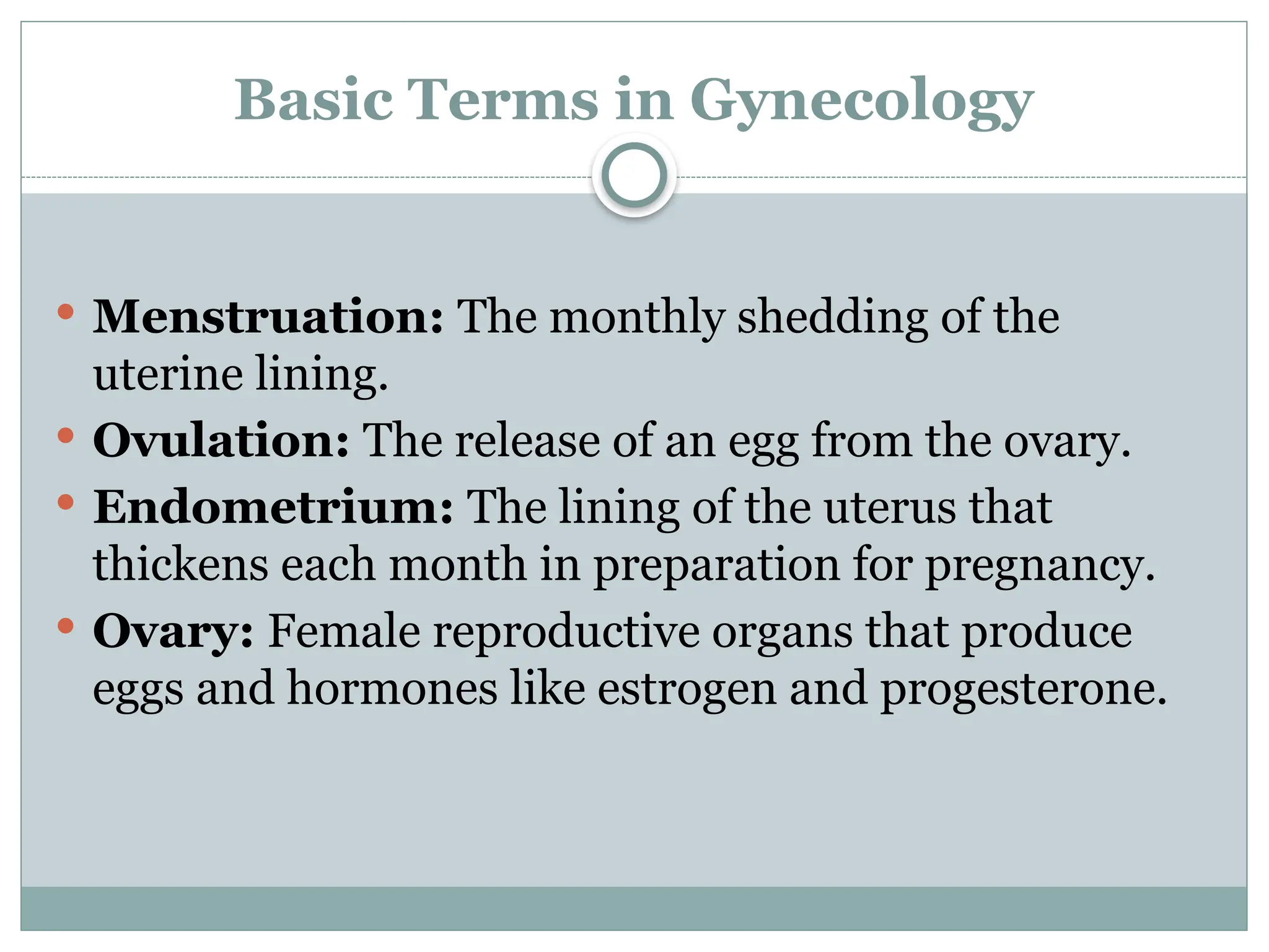 Terms used in Gynecology for diagnosis .pptx