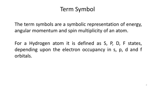 Term symbols | PPT