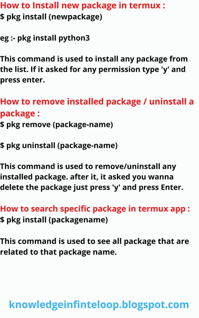 [PDF] 2021 Termux basic commands list | PDF