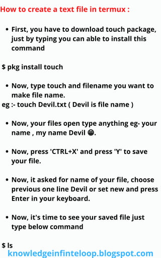 [PDF] 2021 Termux basic commands list | PDF