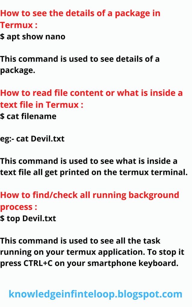 [PDF] 2021 Termux basic commands list | PDF
