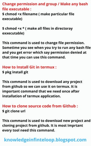 [PDF] 2021 Termux basic commands list | PDF