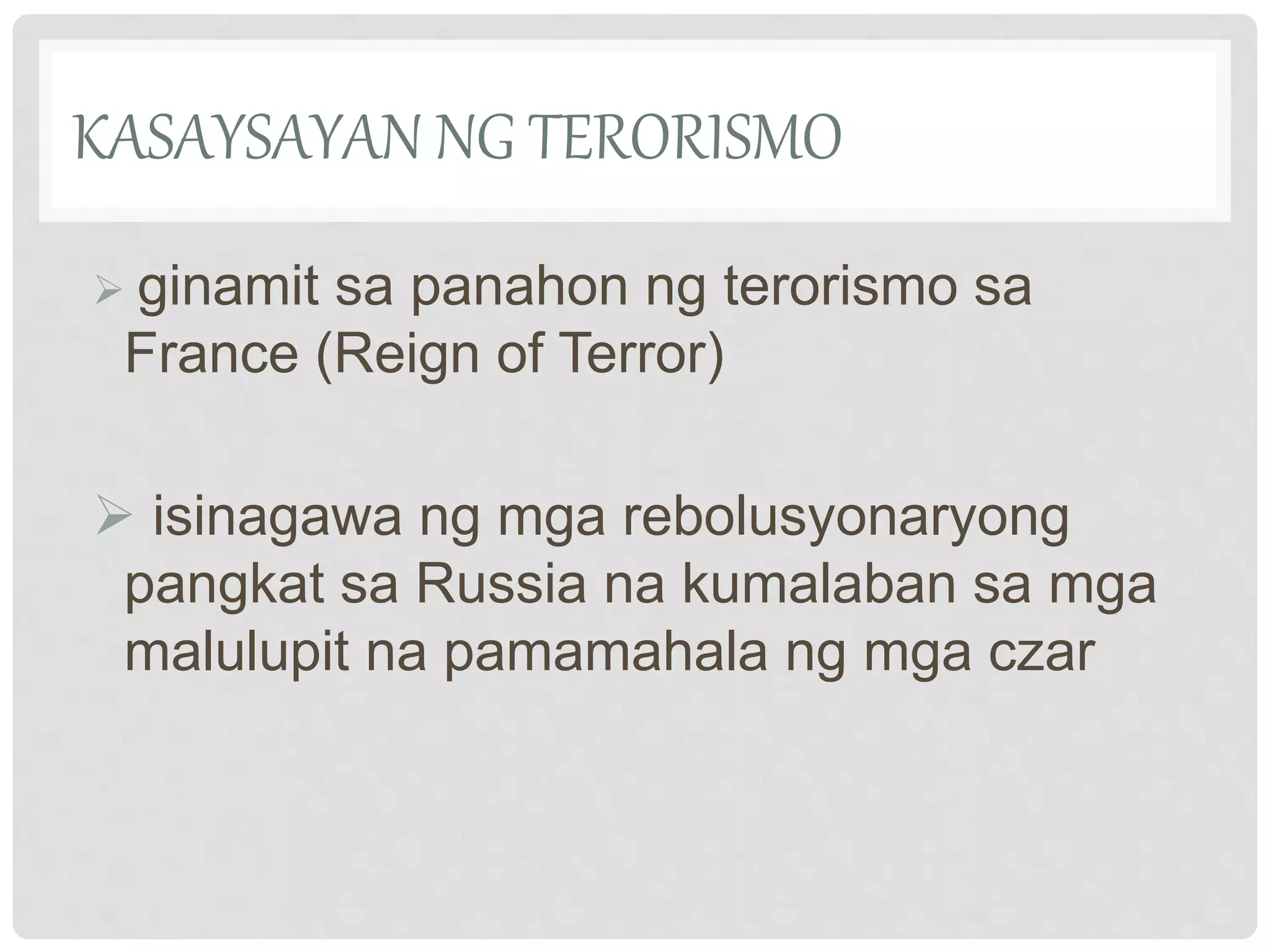 Terorismo | PPTX