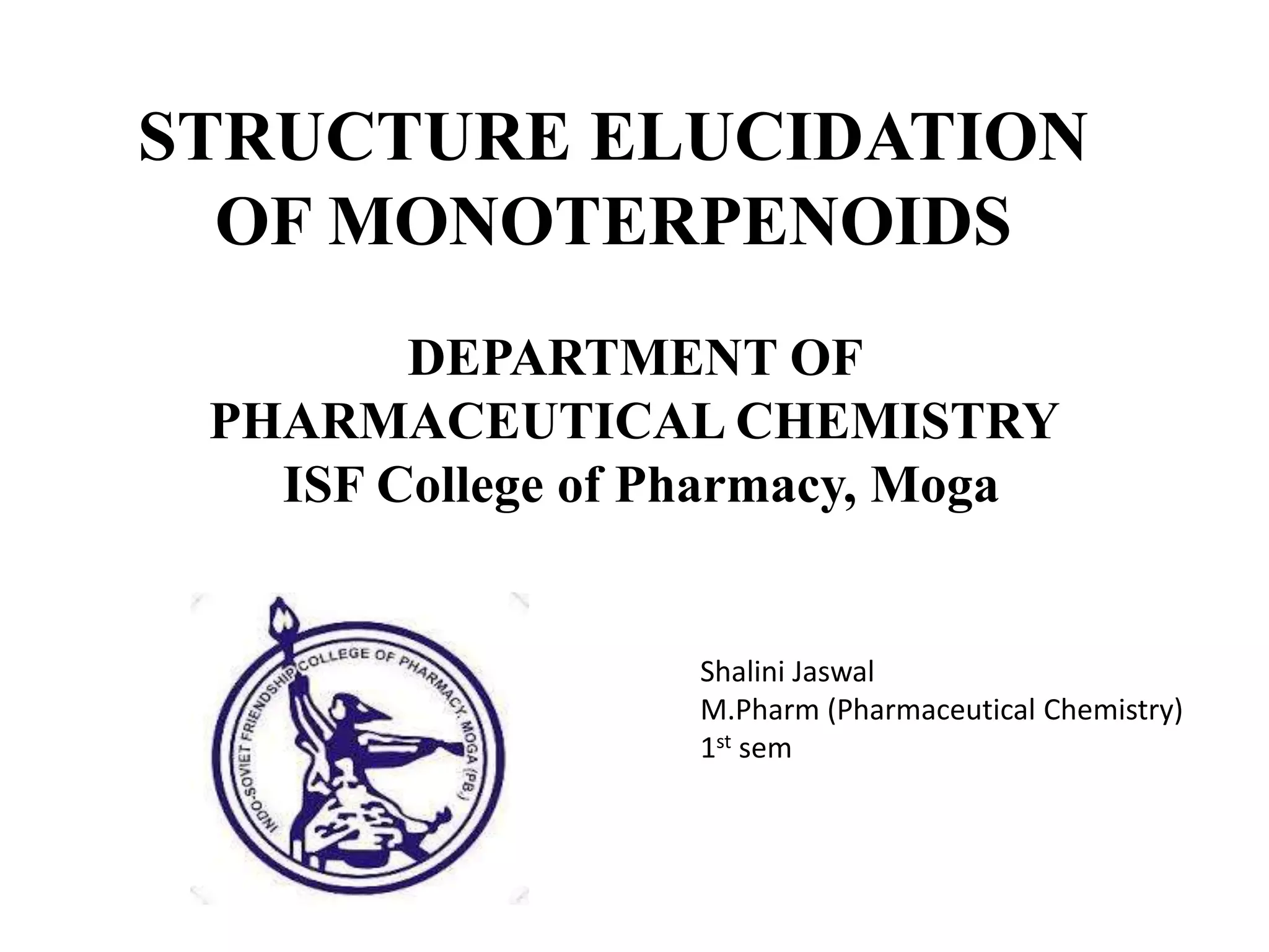 Terpene and structure elucidation of monoterpene | PPTX