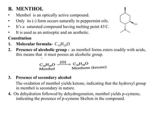Terpene and structure elucidation of monoterpene | PPTX