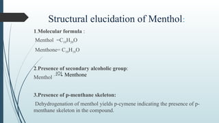 Structural Elucidation of Monoterpenoids | PPTX