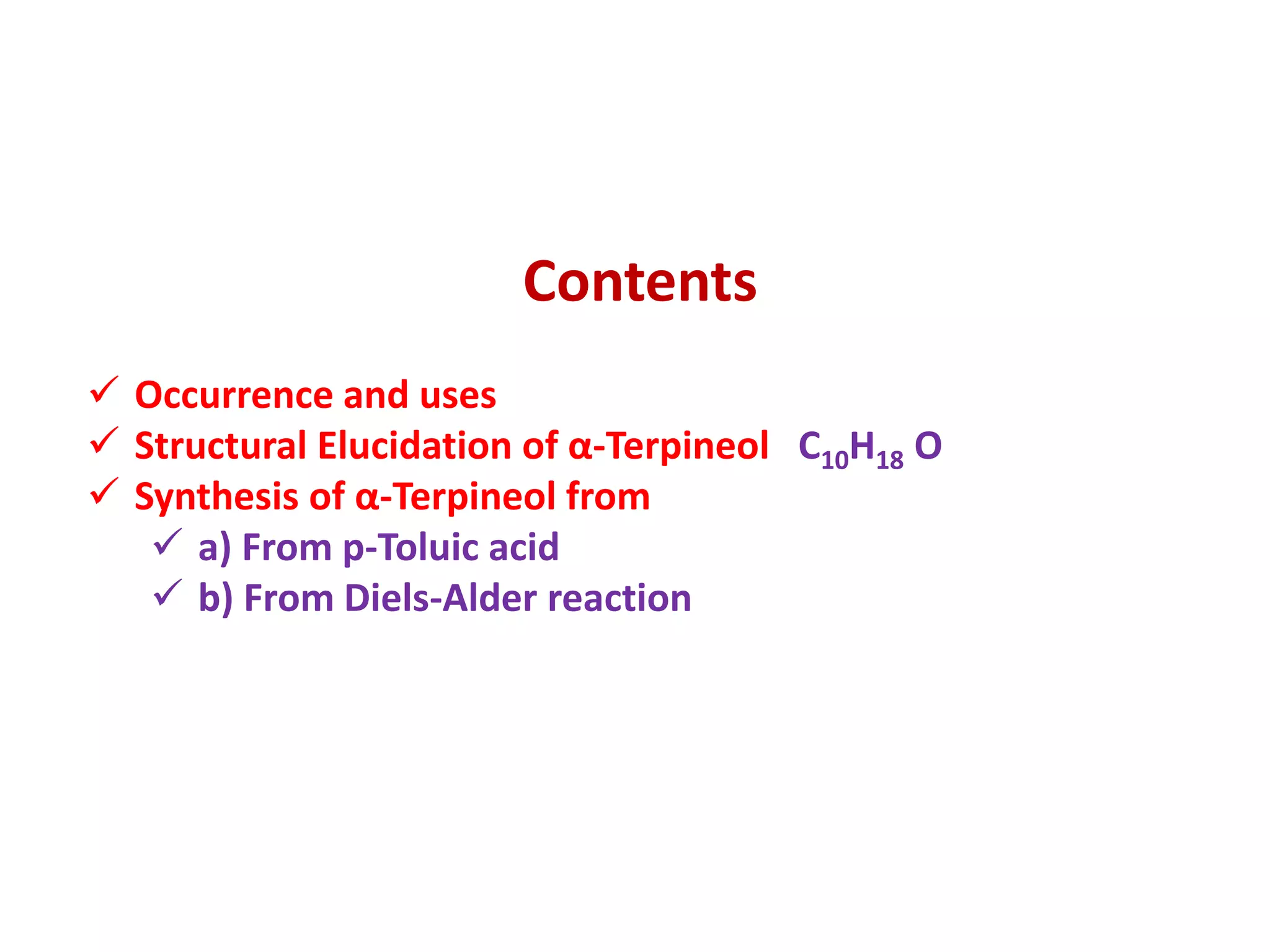 Chemistry of α-Terpineol | PPTX