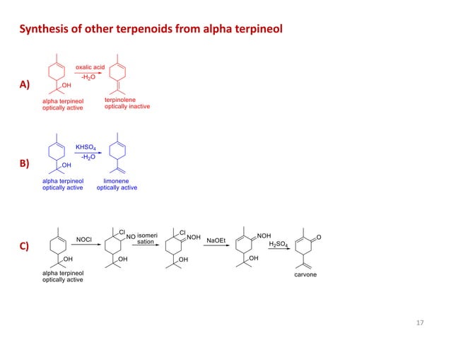 Chemistry of α-Terpineol | PPTX | Chemistry | Science