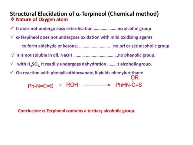 Chemistry of α-Terpineol | PPTX | Chemistry | Science