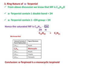 Chemistry of α-Terpineol | PPTX | Chemistry | Science