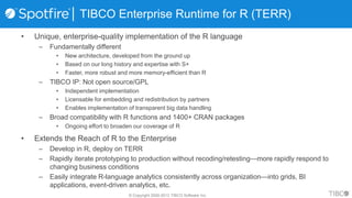 Extending the Reach of R to the Enterprise with TERR and Spotfire | PPT