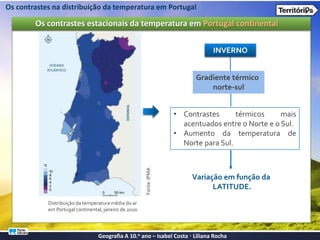 Distribuição da temperatura portuguesa- Contrastes | PPTX