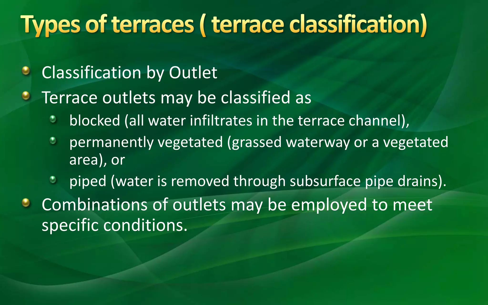 Terraces:Soil Water Conservation structure | PPTX