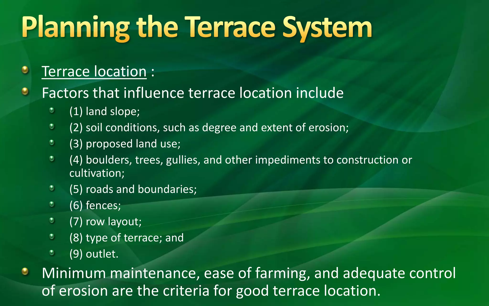 Terraces:Soil Water Conservation structure | PPTX