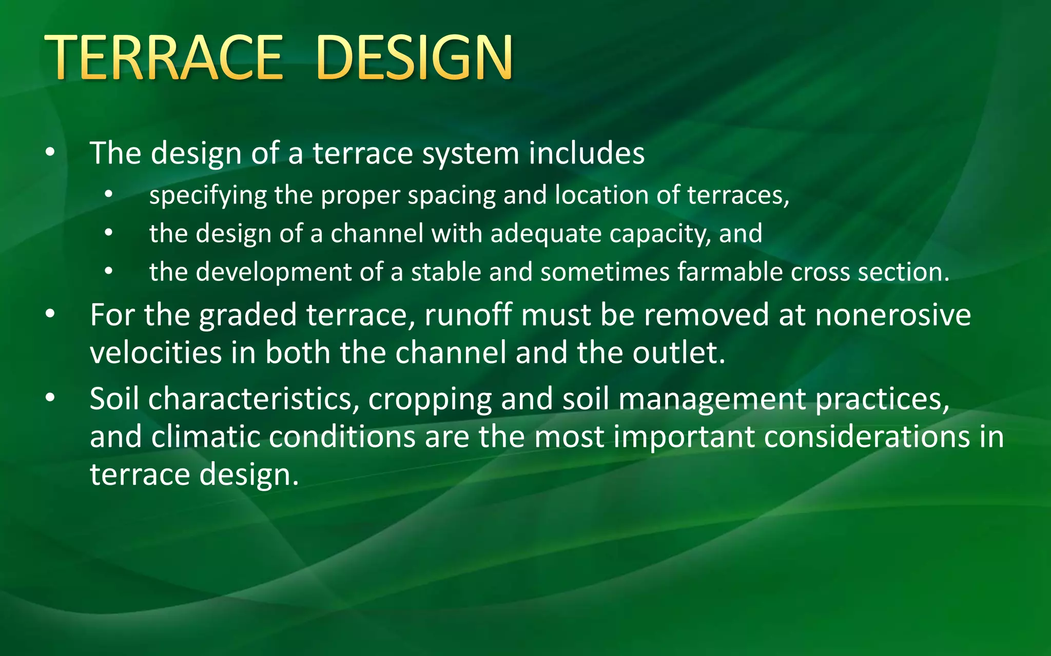 Terraces:Soil Water Conservation structure | PPTX