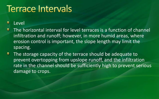 Terraces:Soil Water Conservation structure | PPTX | Landscaping | Home ...