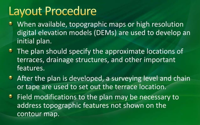 Terraces:Soil Water Conservation structure | PPTX | Landscaping | Home ...