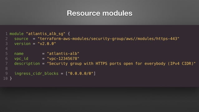 Terraform modules and (some of) best practices | PPT