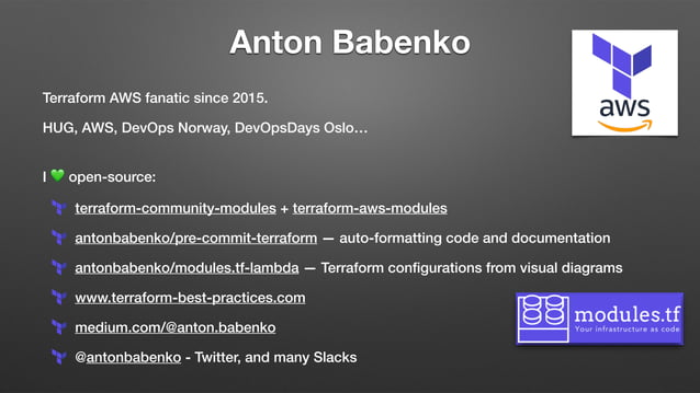 Terraform Modules And Some Of Best Practices Ppt