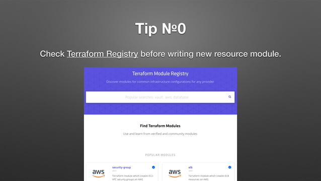Terraform modules and (some of) best practices | PPT