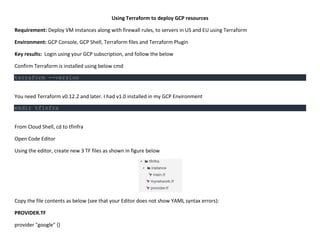 Terraform for GCP resources deployment demo | PPT