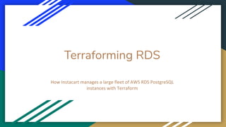 Terraforming RDS | PPT