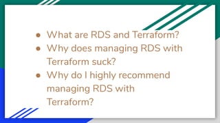 Terraforming RDS | PPT