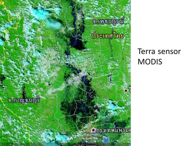 สถานการณ์น้ำโดยดาวเทียม Terra sensor modis ณ เวลา ๑๑.๓๐ น ๒๖ ตุลาคม ๕๔ | PPT