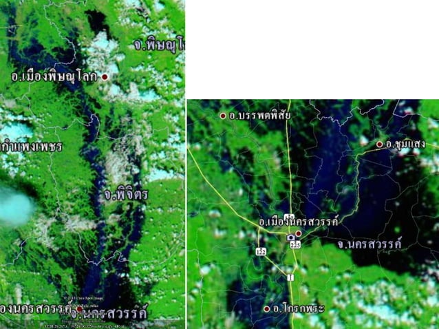 สถานการณ์น้ำโดยดาวเทียม Terra sensor modis ณ เวลา ๑๑.๓๐ น ๒๖ ตุลาคม ๕๔ ...