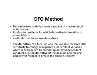 Using Derivation-Free Optimization Methods in the Hadoop Cluster with Terasort | PPT