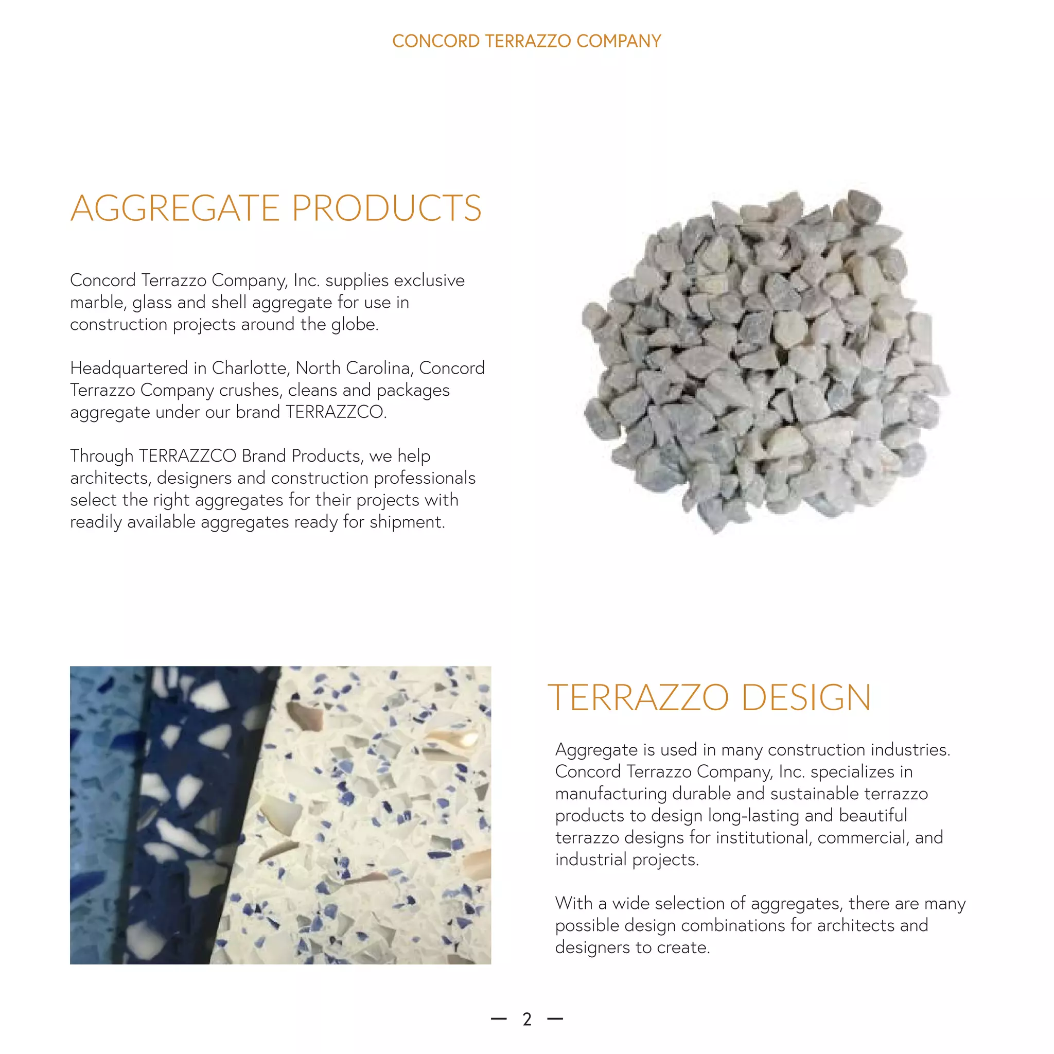 TERRAZZCO Aggregate Brochure: Marble, Glass, Shells | PDF