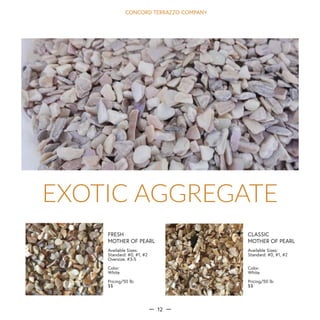 TERRAZZCO Aggregate Brochure: Marble, Glass, Shells | PDF