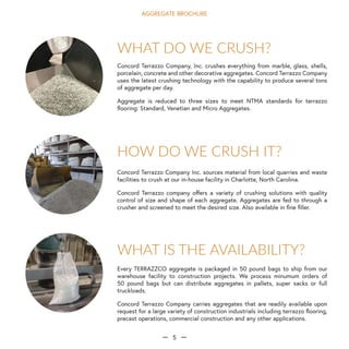 TERRAZZCO Aggregate Brochure: Marble, Glass, Shells | PDF