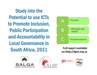 Municipal Approaches to e-Participation | PPT