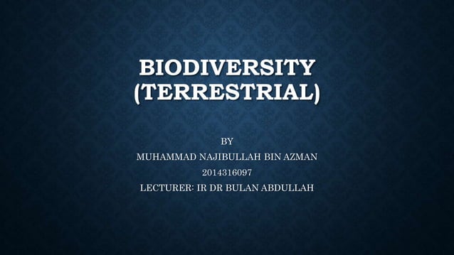Terrestrial Biodiversity (Sustainable Development) | PPTX