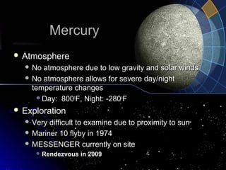 Characteristics Of Terrestrial Planets