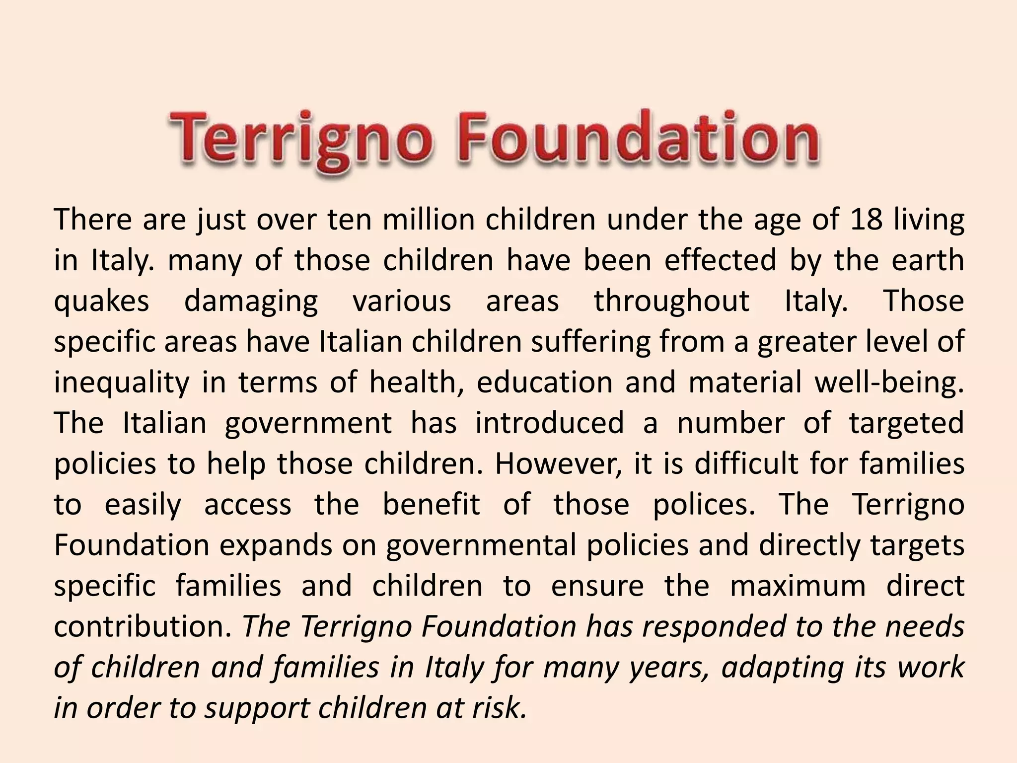 Michael Terrigno - Terrigno Foundation | PPTX