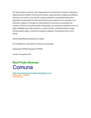 BOLIVIA: Territorio indígena y Parque Nacional ISIBORO SECURE‏ | PDF ...
