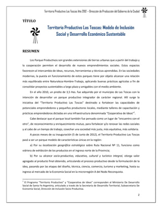 Estudio de caso: Las Toscas, Santa Fe, Argentina | PDF