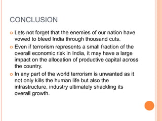 Terror attack - Impact on Indian Economy | PPTX | Terrorism | Sensitive ...