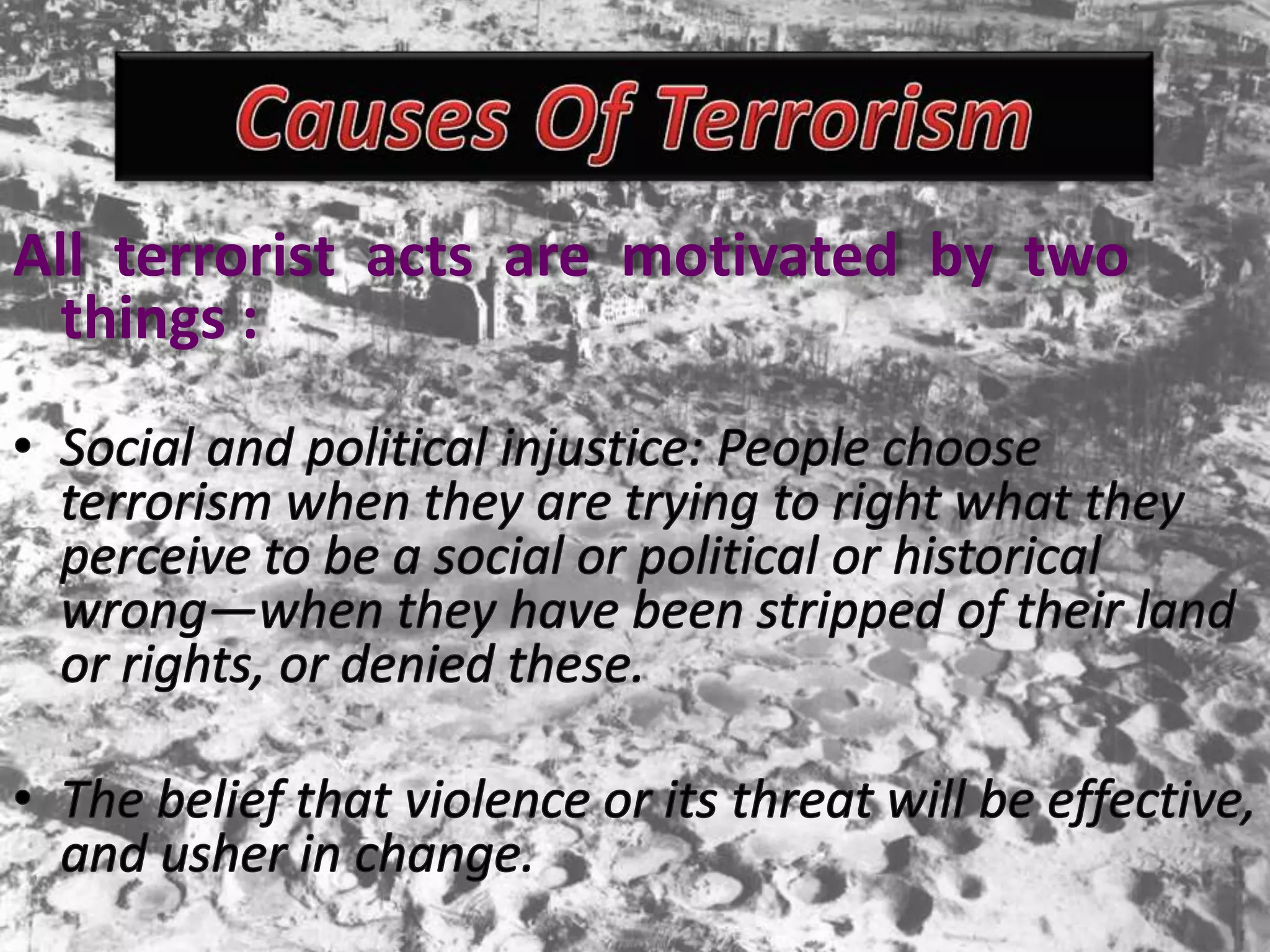 Terrorism-Causes and Types | PPTX