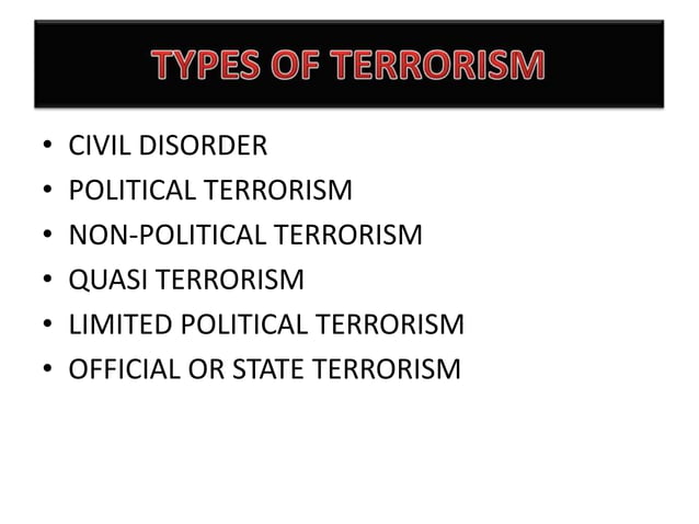 Terrorism-Causes and Types | PPTX