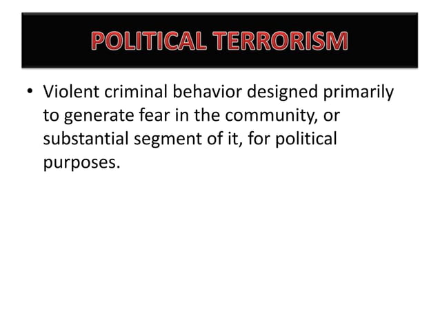 Terrorism-Causes and Types | PPTX