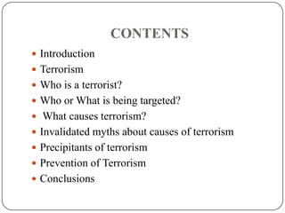 Terrorism..what breeds it | PPTX