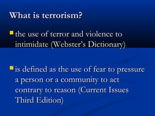 Terrorism | PPT