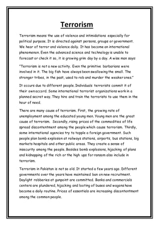 Terrorism | DOCX | Terrorism | Sensitive Topics