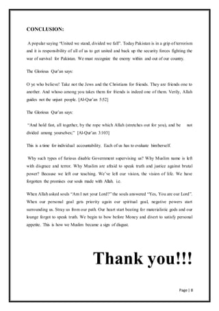 Terrorism | Types of Terrorism | Impacts of terrorism | DOCX