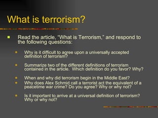 Terrorism 2010 - Honors | PPT