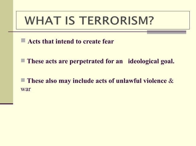 Terrorism A Global Threat | PPT