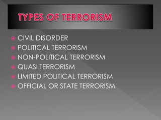 Terrorism and criminology | PPTX